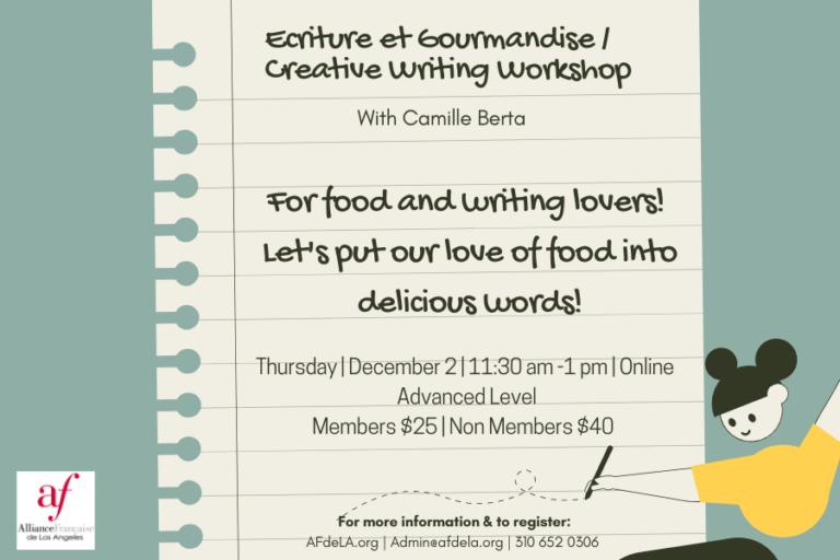 Ecriture et Gourmandise / Creative Writing Workshop | Alliance ...